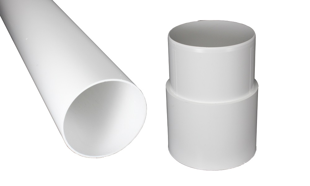 Regenpijp, wit, PVC, DN 75, 1 m lengte incl. schuifmof wit