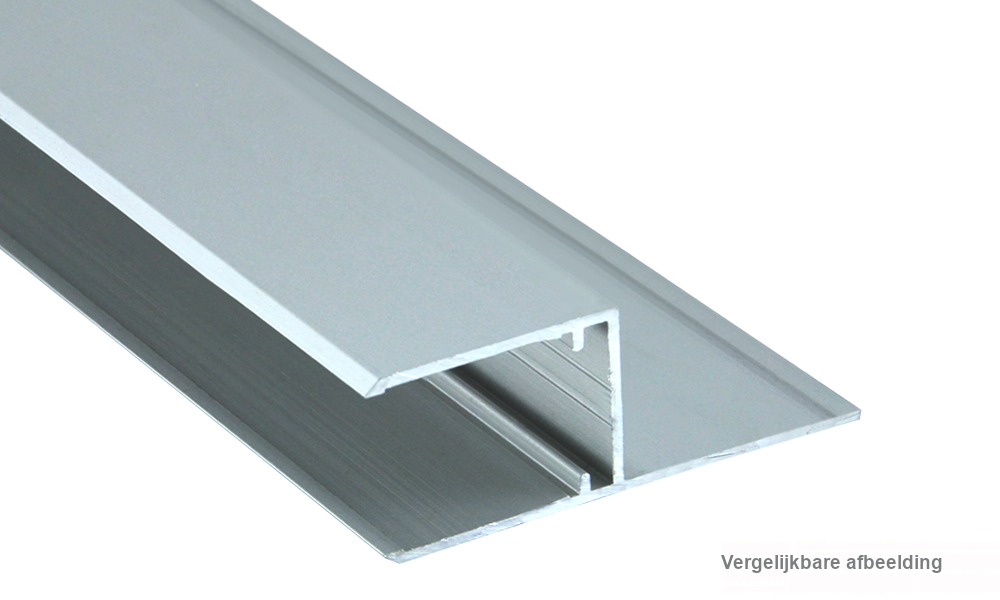 U-profiel in lengterichting (h) voor 16 mm geperst geanodiseerd, aluminium