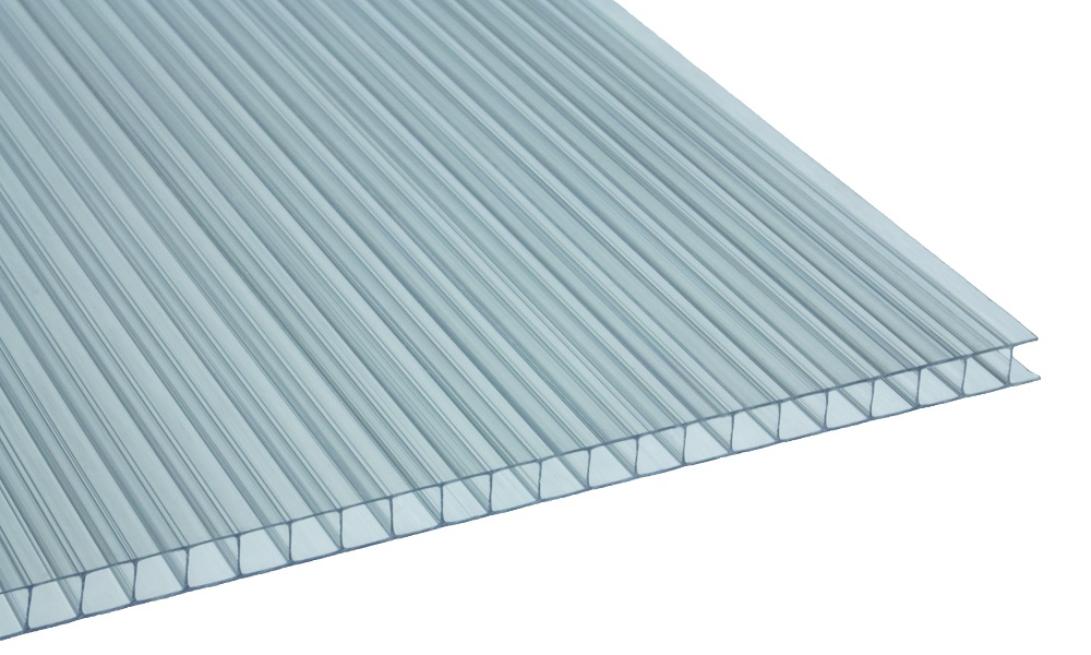 6 mm kanaalplaat, polycarbonaat, glashelder, 2-voudig